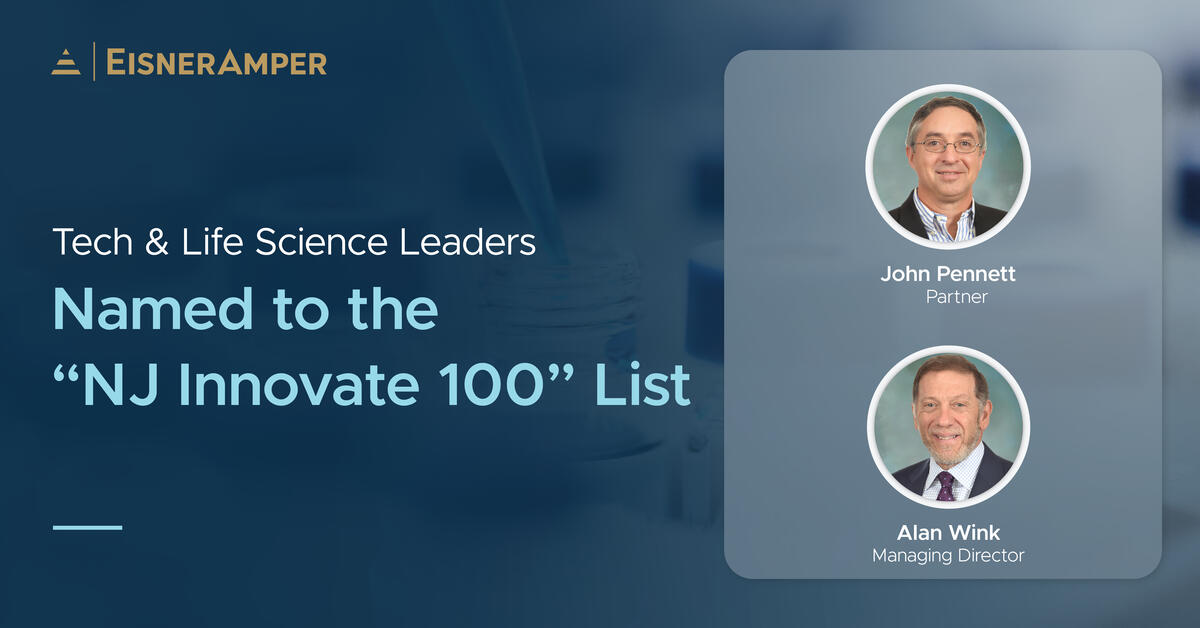 Pair of EisnerAmper Tech & Life Science Leaders Named to the “NJ ...