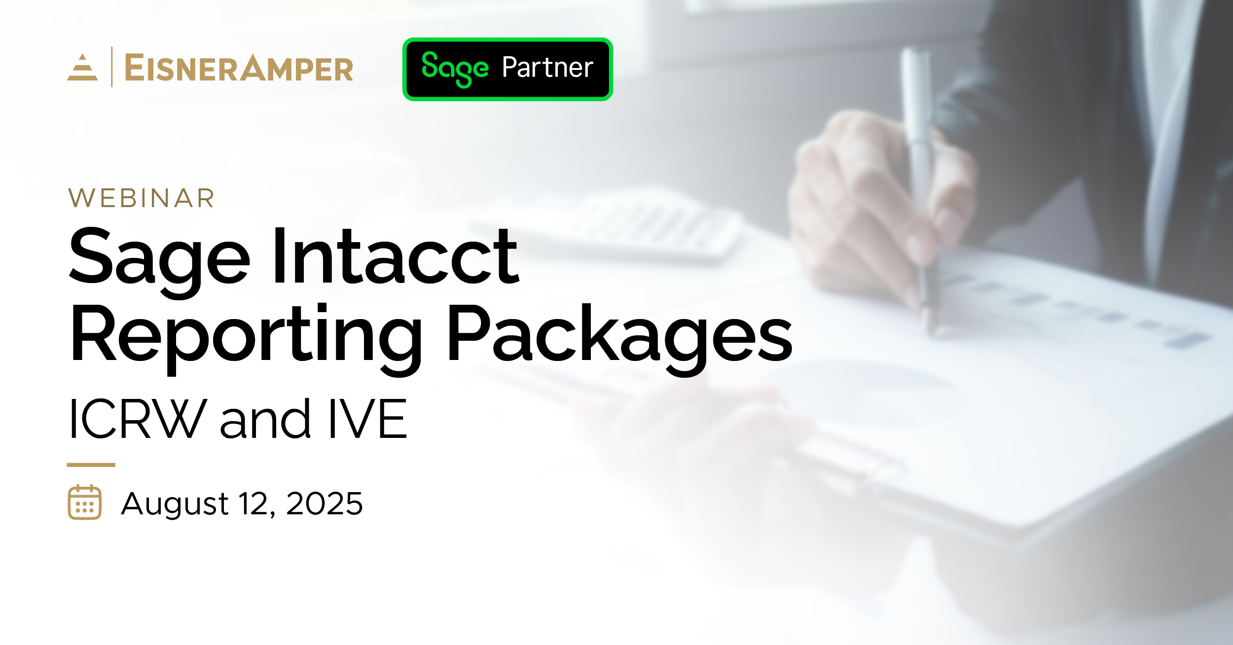 Sage Intacct Reporting Packages | ICRW and IVE